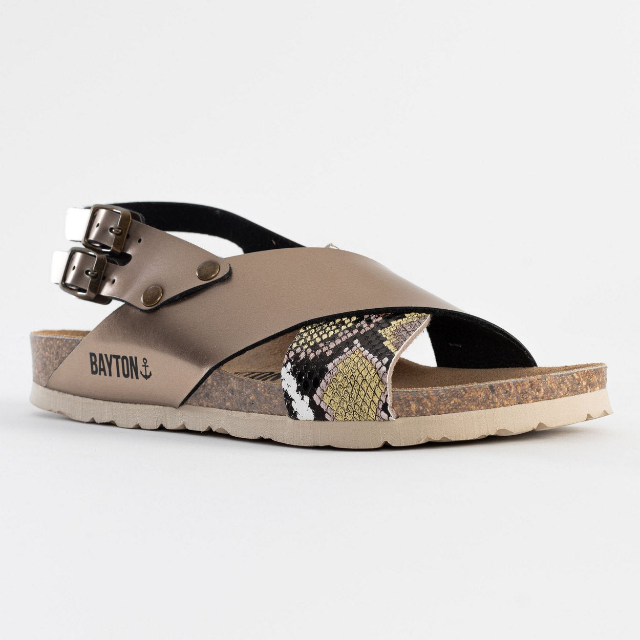 Sandales Ronda Python Beige Compensées et Semi-compensées Bayton femme
