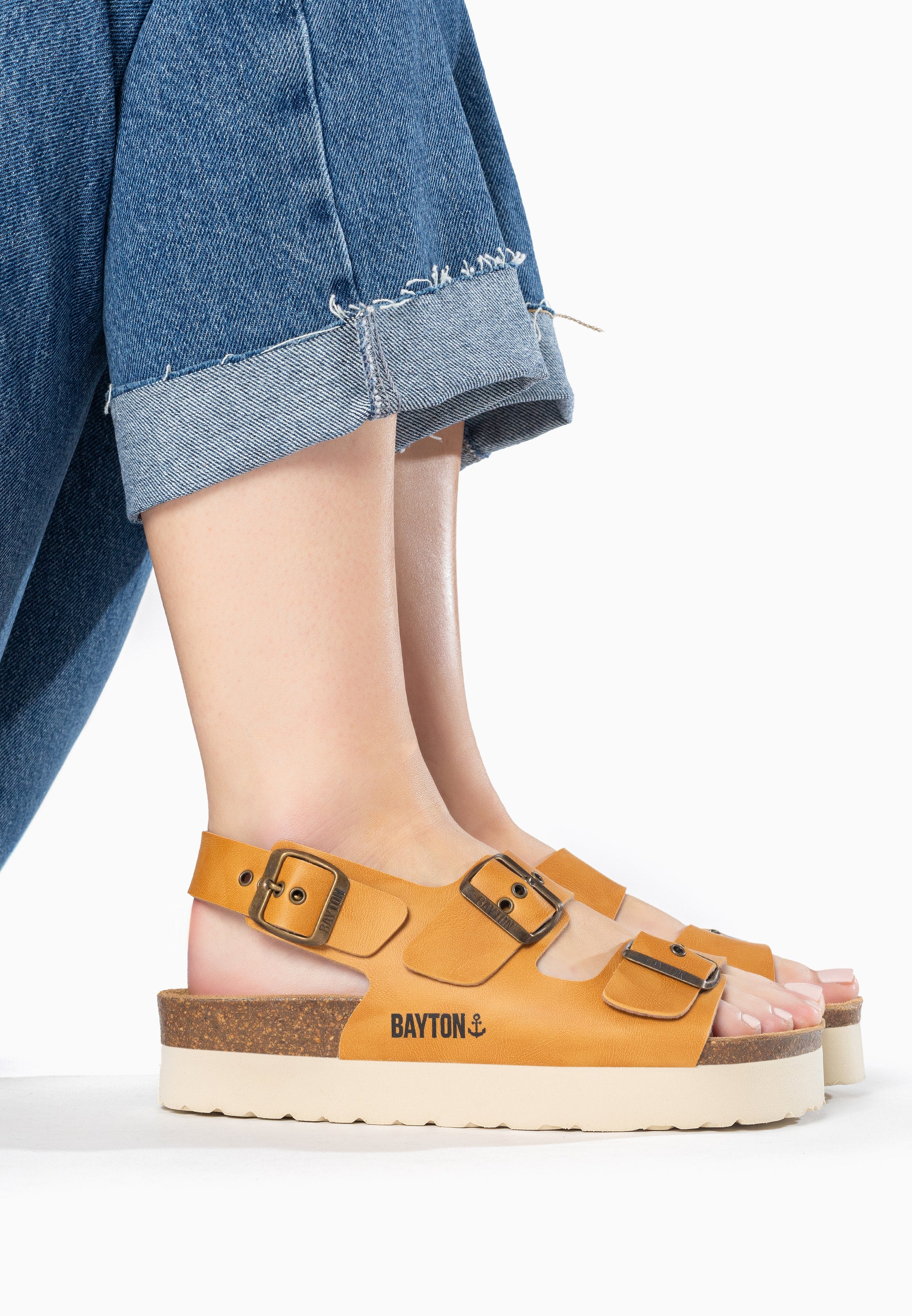 Sandales Achille Plus Camel à Plateforme Bayton femme