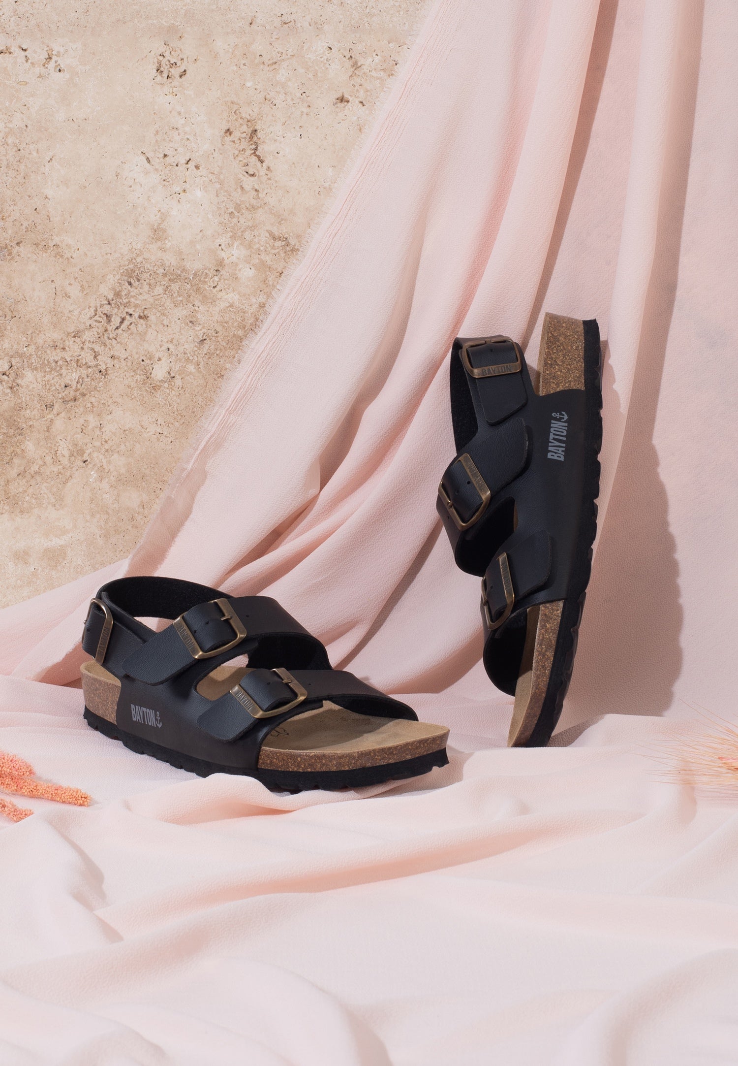 Sandales Achille Noir Multi-Brides Bayton femme