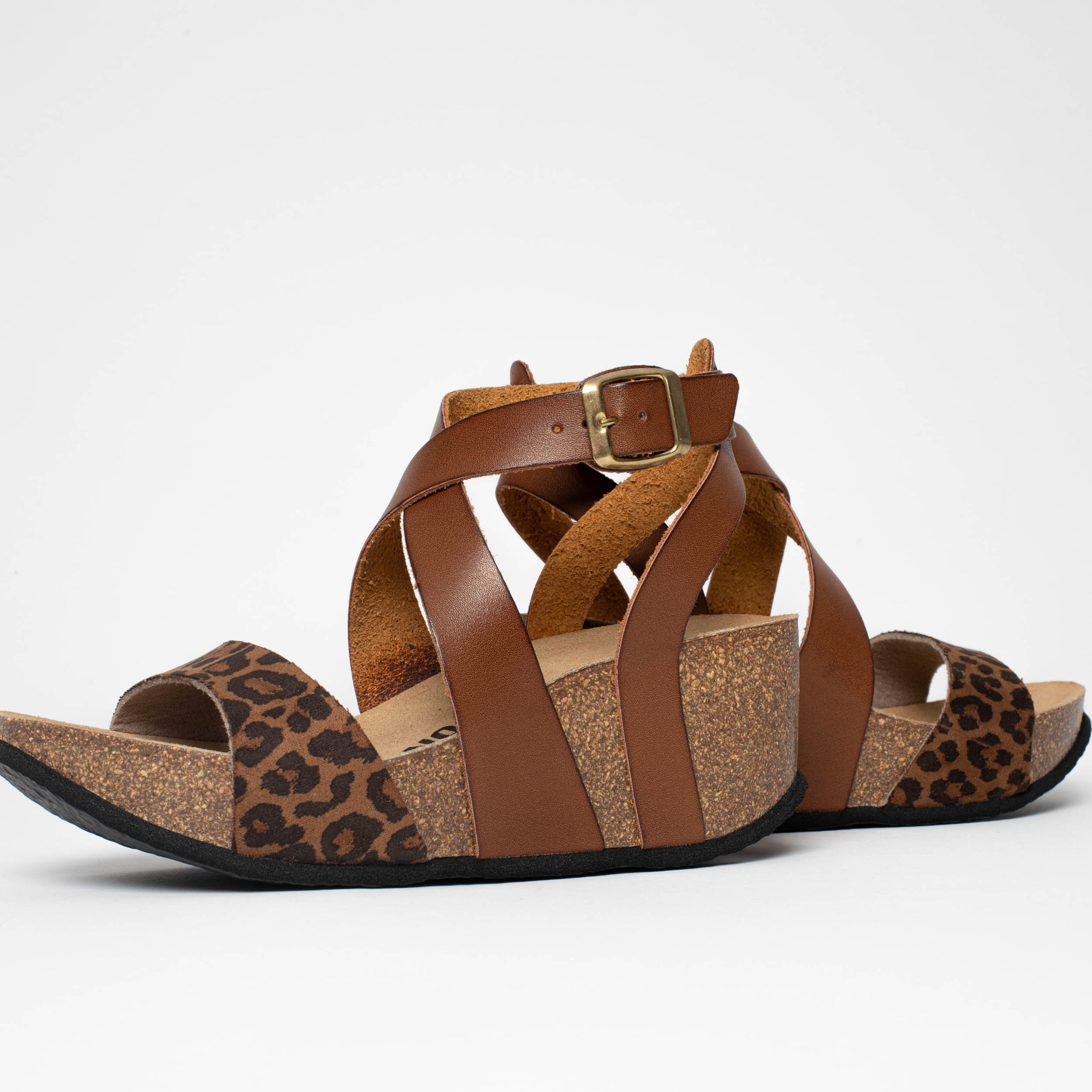 Pampelune Leopard Wedge and Semi-Wedge Bayton Women's Sandals